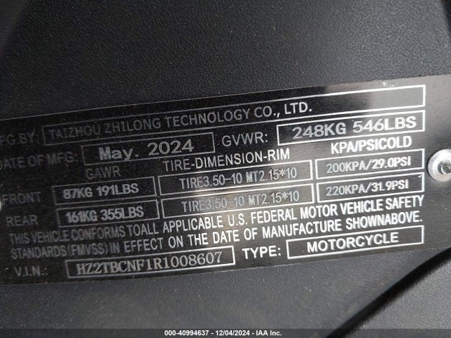 2024 ZHILO JOG 150 * HZ2TBCNF1R1008607 * Usa-Vin.com