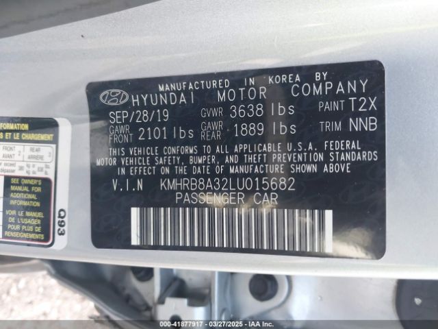 KMHRB8A32LU015682, 2020 Hyundai Venue Se vehicle history