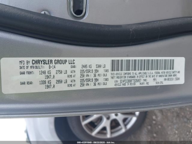 3C4PDCBB8FT535057, 2015 Dodge Journey Sxt vehicle history