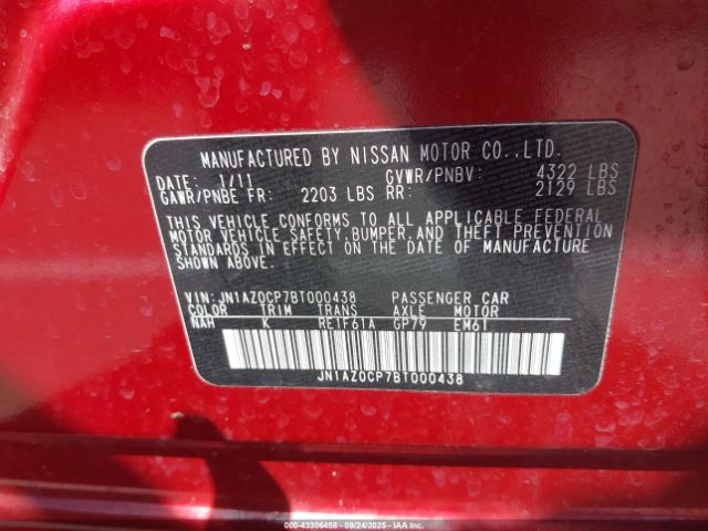 JN1AZ0CP7BT000438, 2011 Nissan Leaf Sl vehicle history