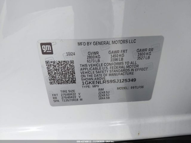 1GKENLRS9SJ125349, 2025 Gmc Acadia Fwd Denali vehicle history