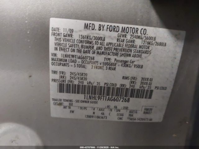 1LNHL9FT1AG607268, 2010 Lincoln Mks Ecoboost vehicle history