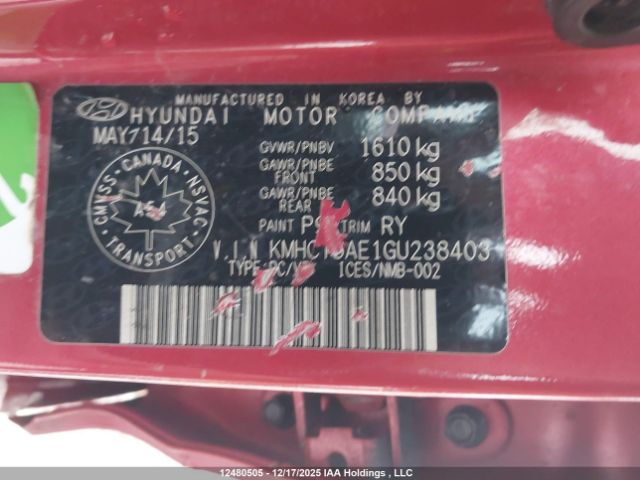 KMHCT5AE1GU238403, 2016 Hyundai Accent vehicle history